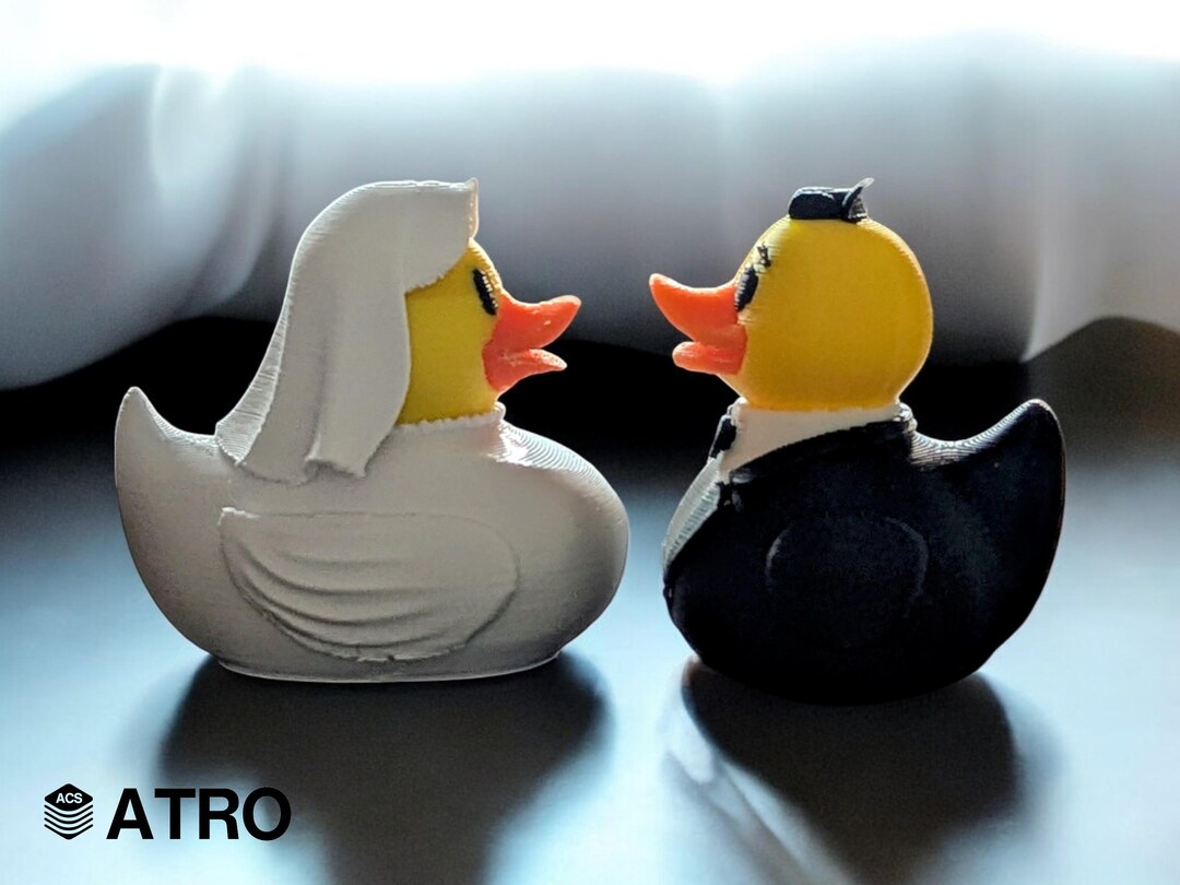 Bride and Groom Ducks, 3D Printed Bride and Groom Ducks, Dashing ...