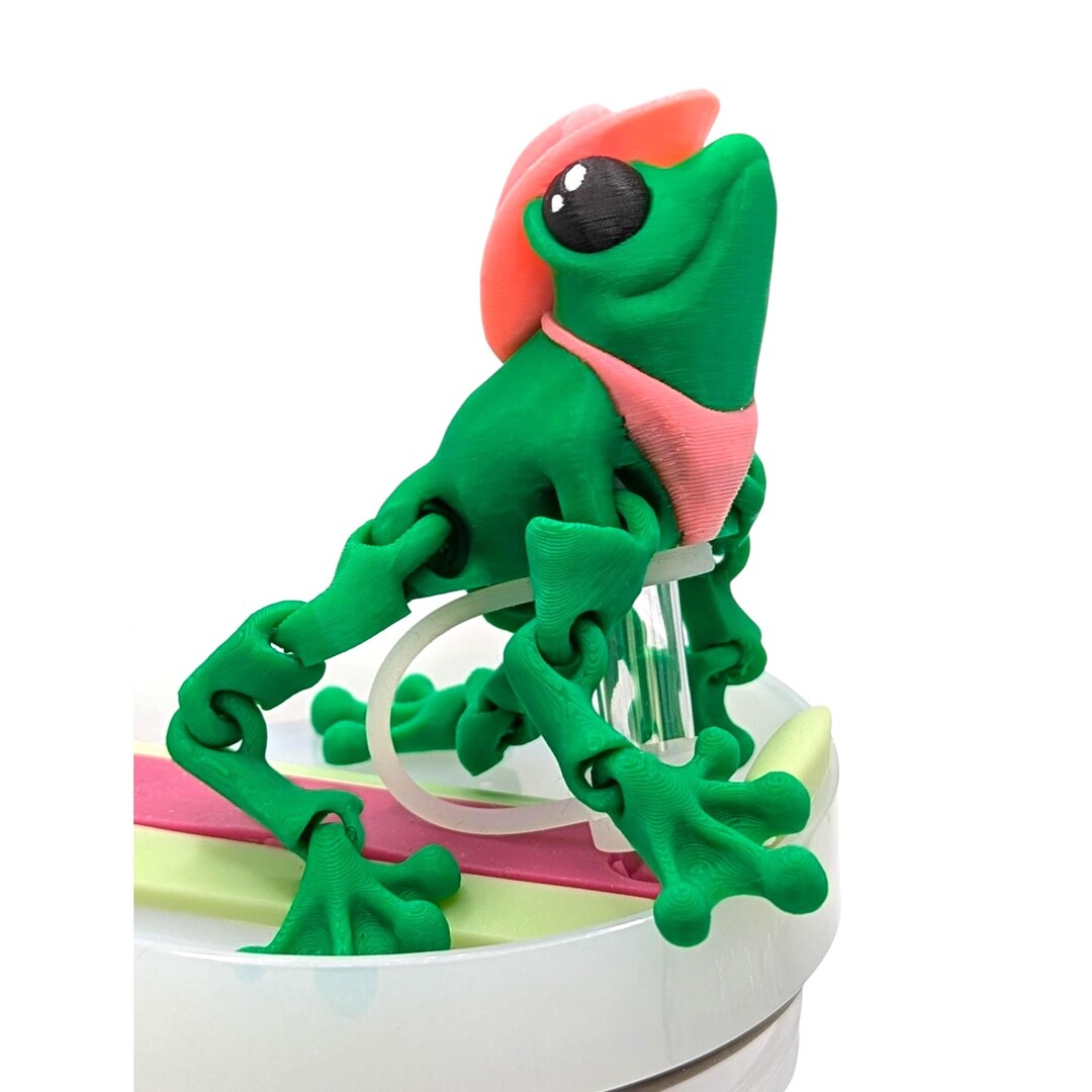 Cowboy Frog Straw Topper, 3D Printed Cowboy Frog, 12 Mm Frog Straw ...