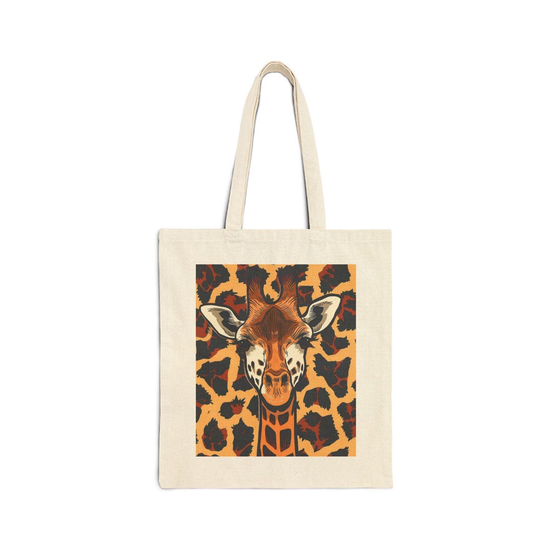 Giraffe Print Tote Bag, Safari Animal Canvas Shopper, Eco Friendly ...
