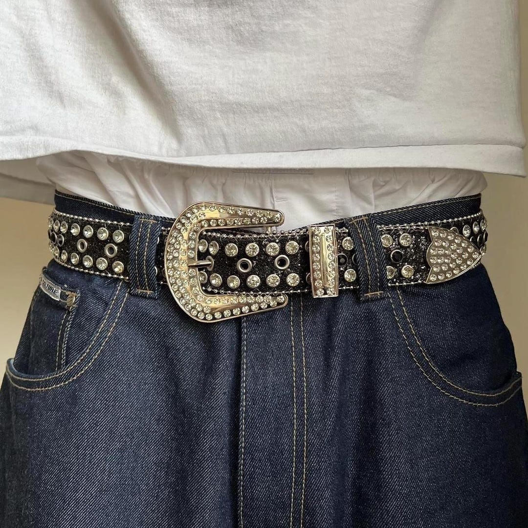 Y2k Punk Belt Opium American Western Design Belt Streetwear - Etsy