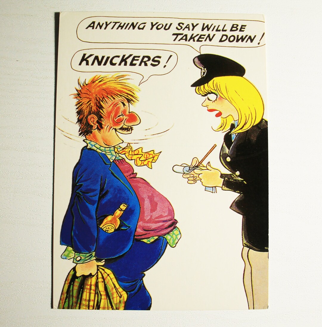 Vintage Bamforth Policewoman Rude Drunk Knickers Humor Funny Seaside ...