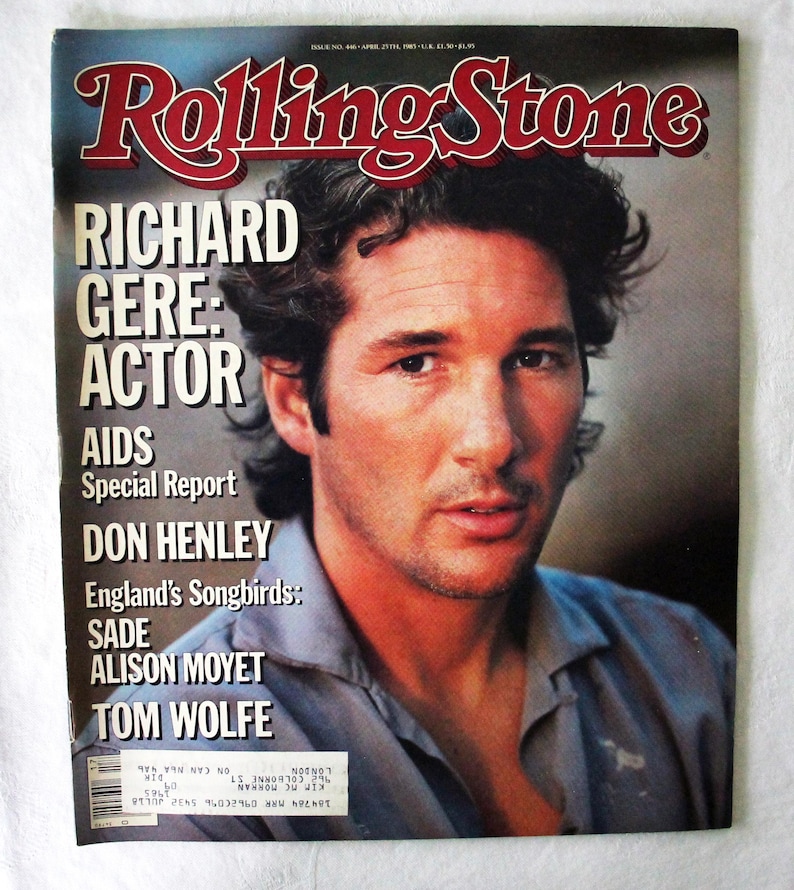 Richard Gere - Vintage Rolling Stone Magazine - April 25 1985, Issue ...