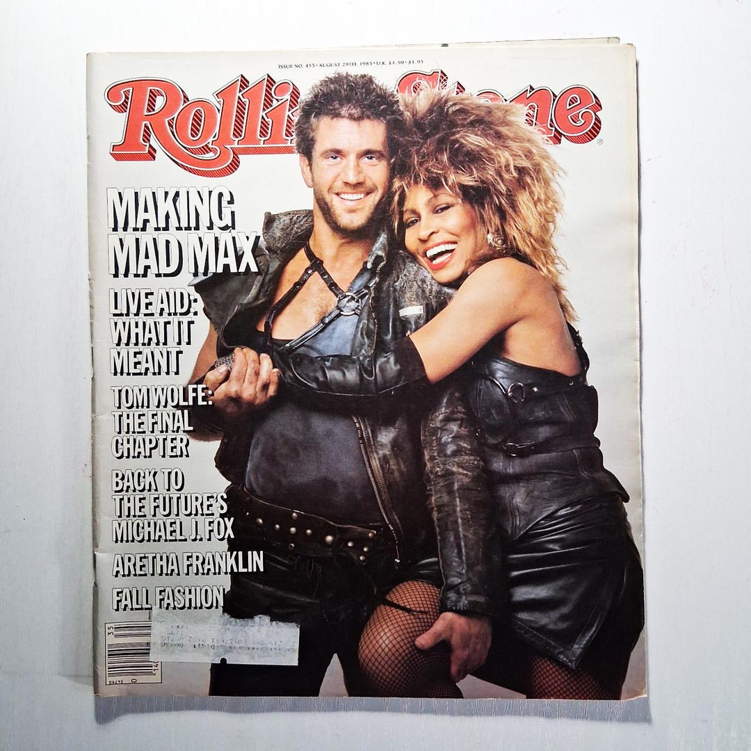 Tina Turner and Mel Gibson - Mad Max - Vintage Rolling Stone Magazine ...