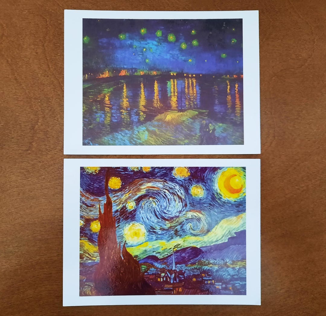 Vincent Van Gogh Paintings Postcards, Starry Night, Unused Genuine ...