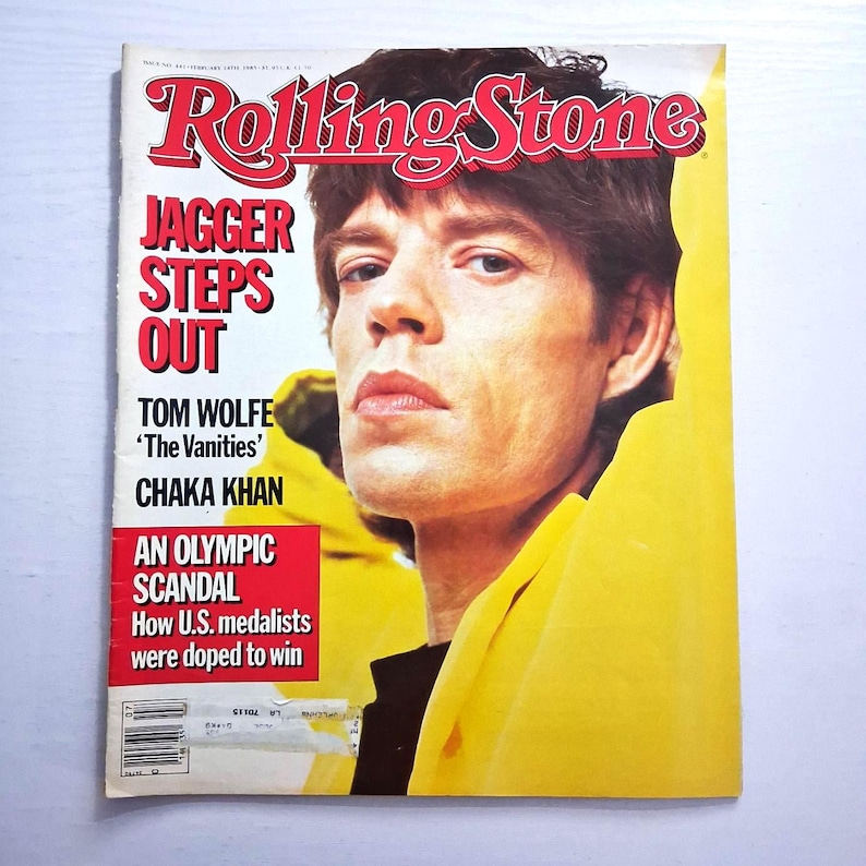 Mick Jagger - Vintage Rolling Stone Magazine - February 14 1985, Issue ...