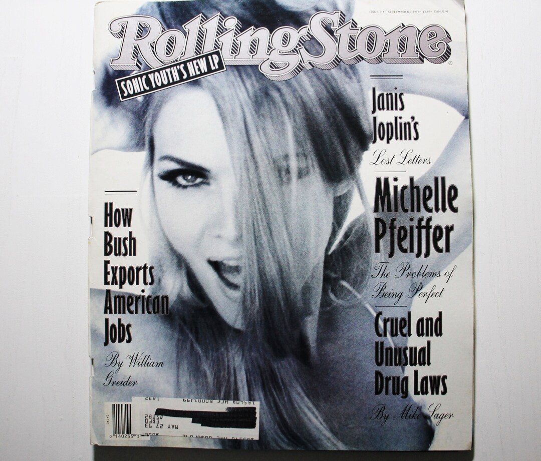 Michelle Pfeiffer - Vintage Rolling Stone Magazine - September 3, 1992 ...