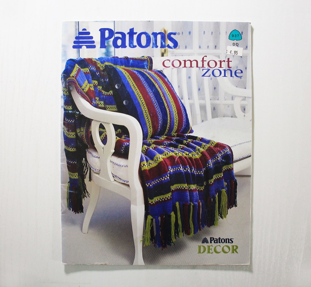 Patons Decor Comfort Zone Knitting Patterns, Afghans and Pillows, 16 ...