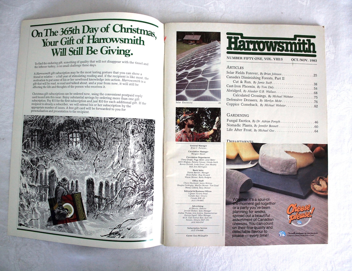 Harrowsmith Magazine - Mushroom Garden. Cast Iron Stoves, Forester ...