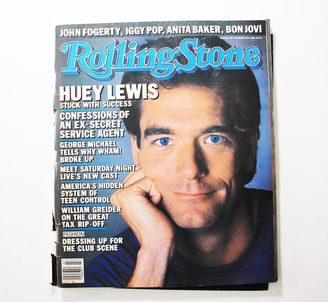 Huey Lewis Vintage Rolling Stone Magazine November 20 1986, Issue 487 ...