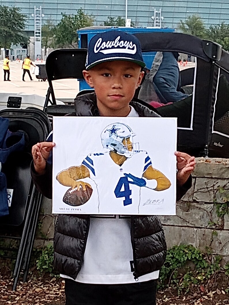 Dallas Cowboys Dak Prescott Art Print - Etsy