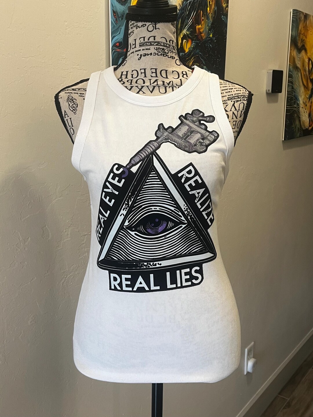 Custom Real Eyes Realize Real Lies/pierce the Veil Skeleton Lovers Sz ...