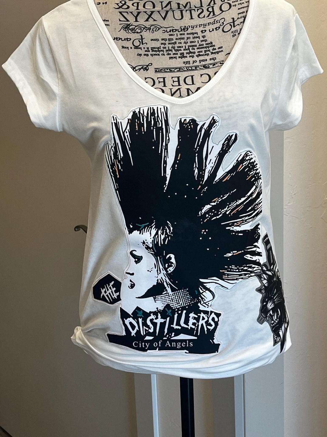 The Distillers Punk Angel / Leopard Tattoo Art Tshirt - Etsy