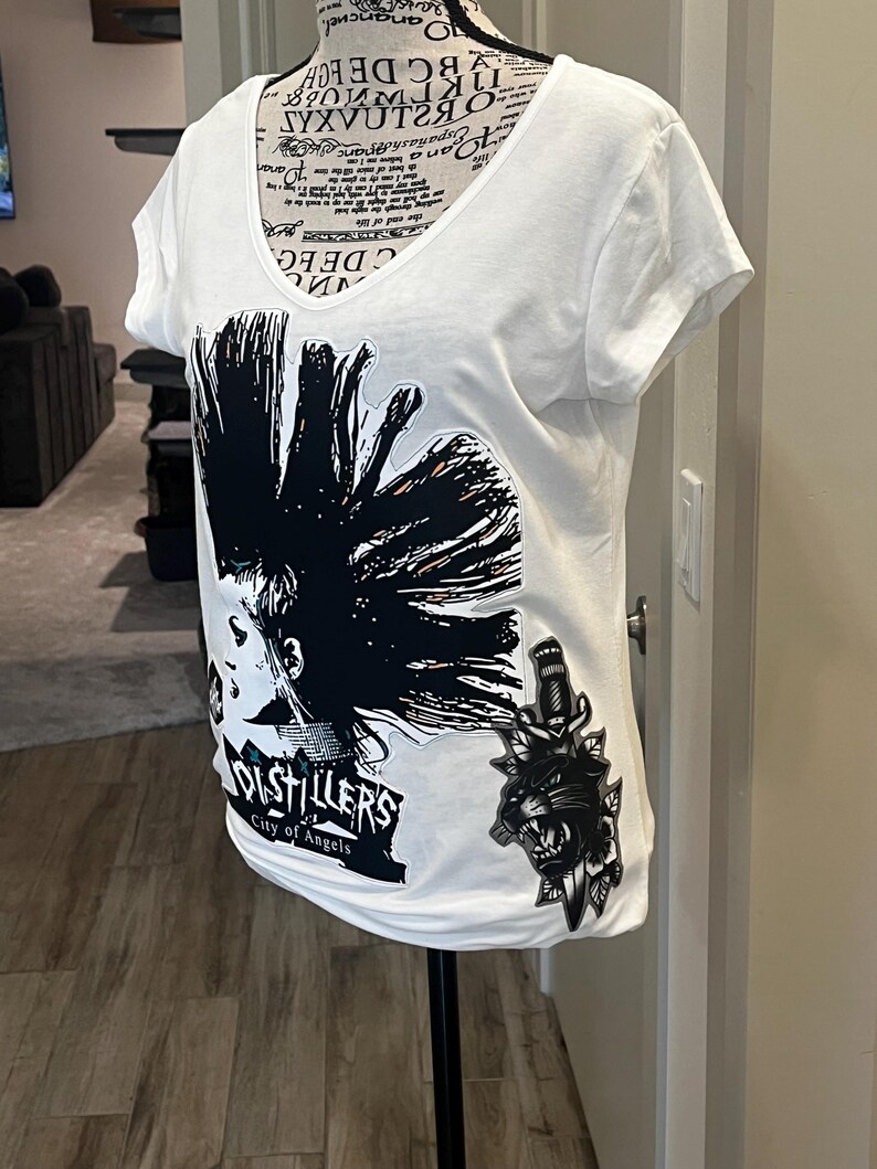 The Distillers Punk Angel / Leopard Tattoo Art Tshirt - Etsy