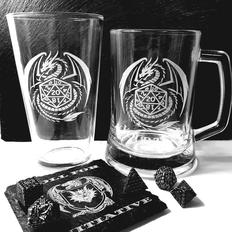Dnd Beer Glass Set - Etsy