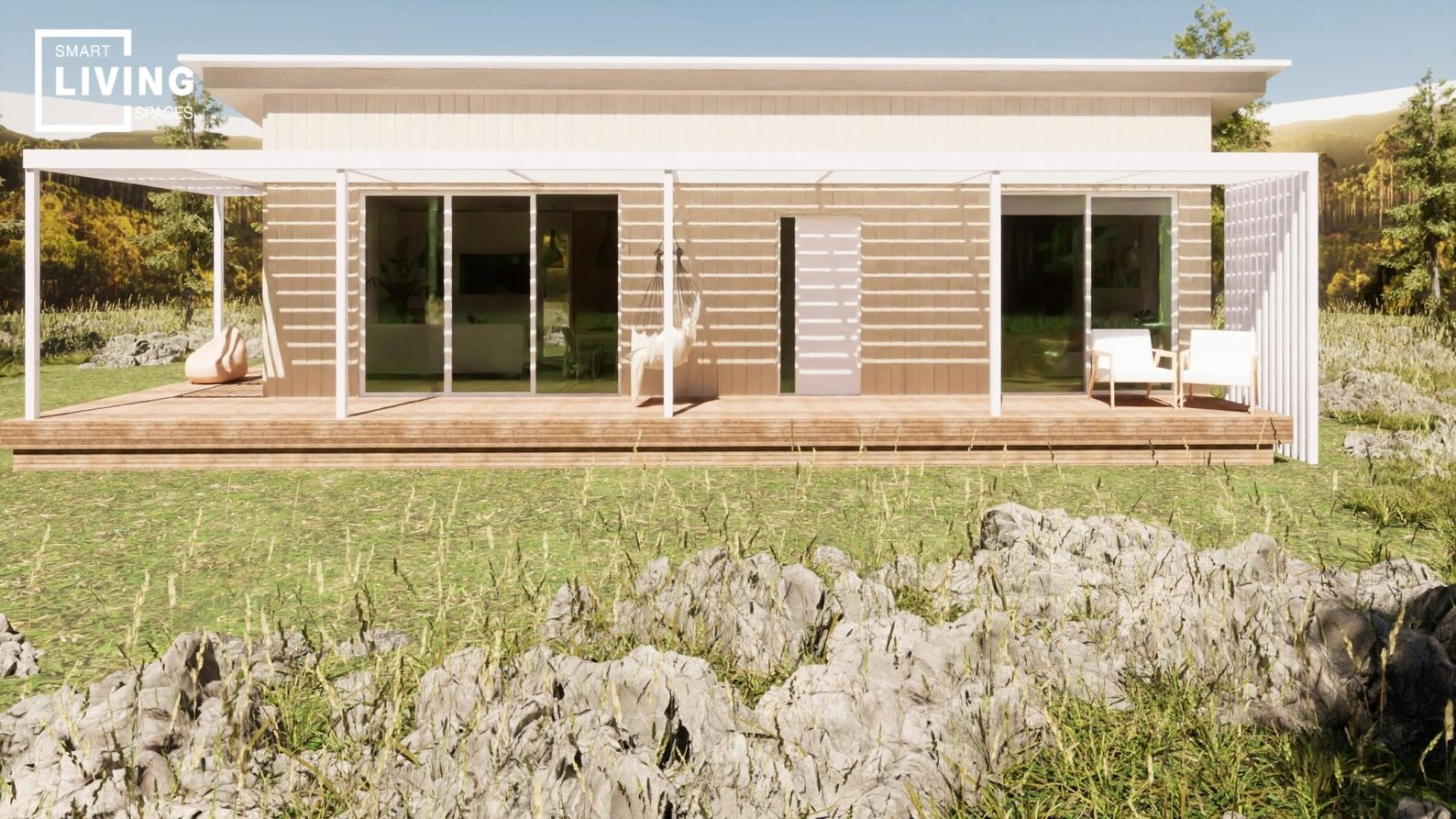 3D Model Experience for Modern Small Single Story. Architectural ...