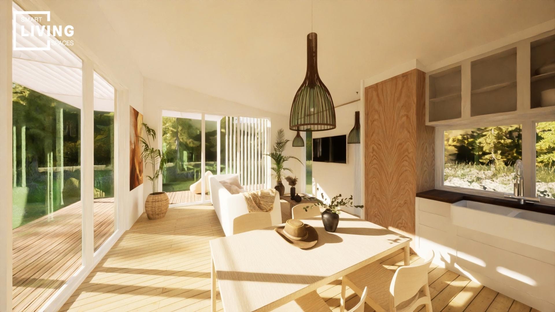 3D Model Experience for Modern Small Single Story. Architectural ...