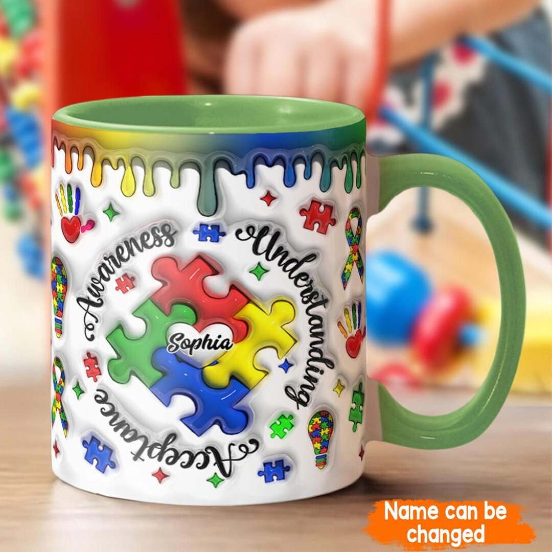 Autism Awareness Mug Tumbler Cup, Autism Mom Tumbler With Straw, Autism ...
