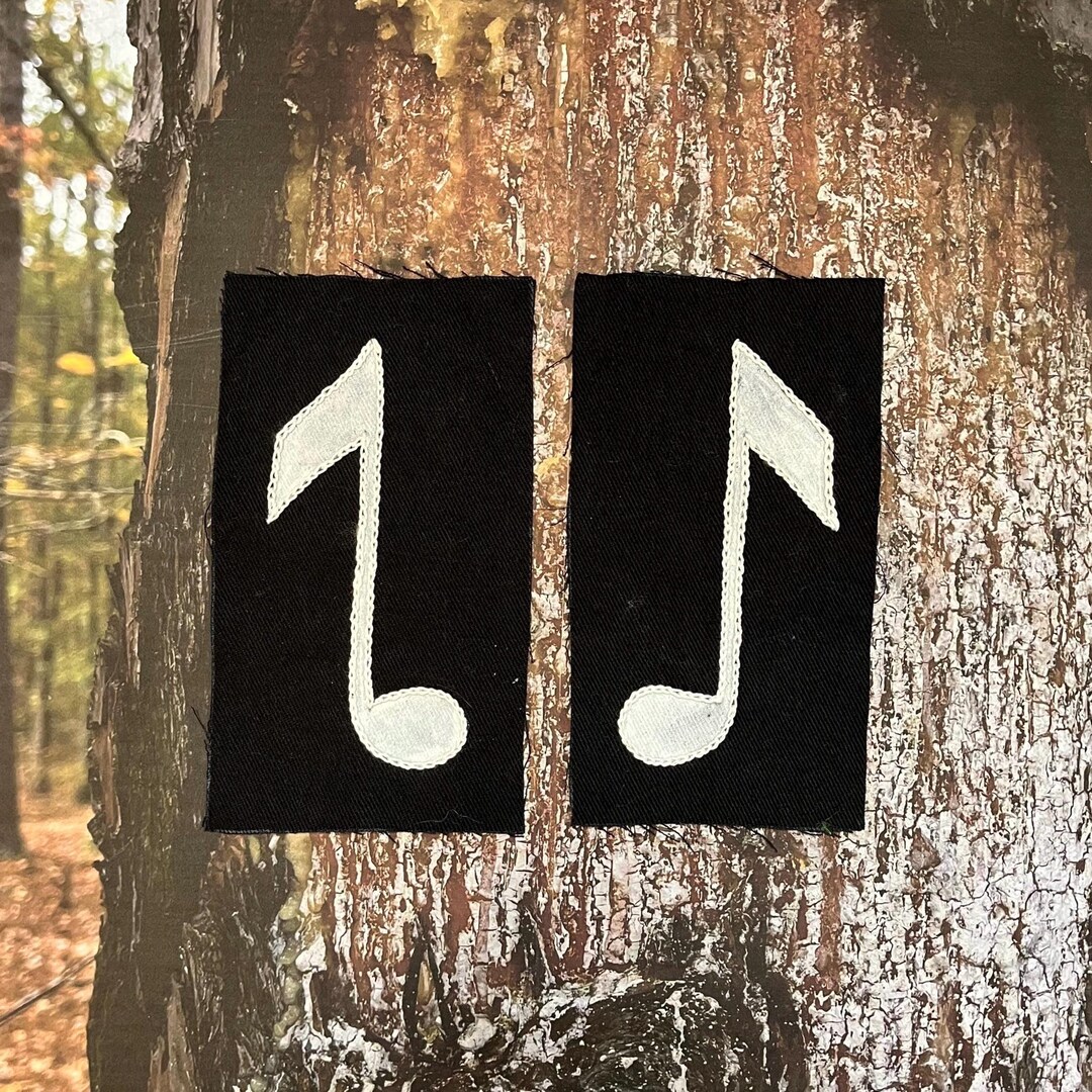 Hank Sr Inspired Music Note Patches 2 / Hand Embroidered / Raw Edge ...