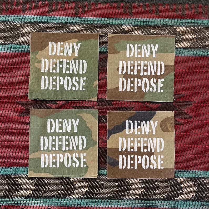 Deny Defend Depose Patch, Camo / Raw Edge / Sew On - Etsy