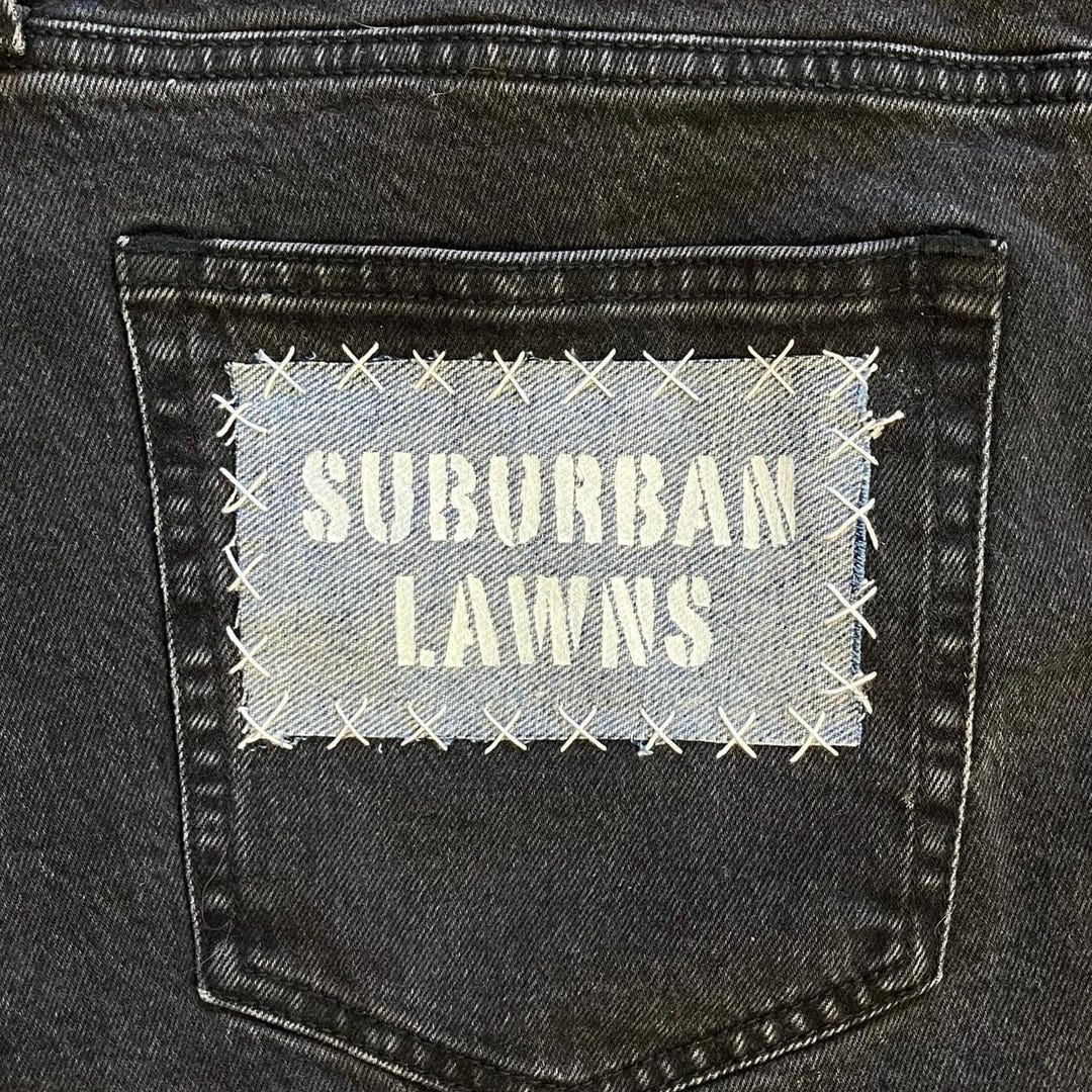 Suburban Lawns Patch, Denim / Raw Edge / Sew On - Etsy