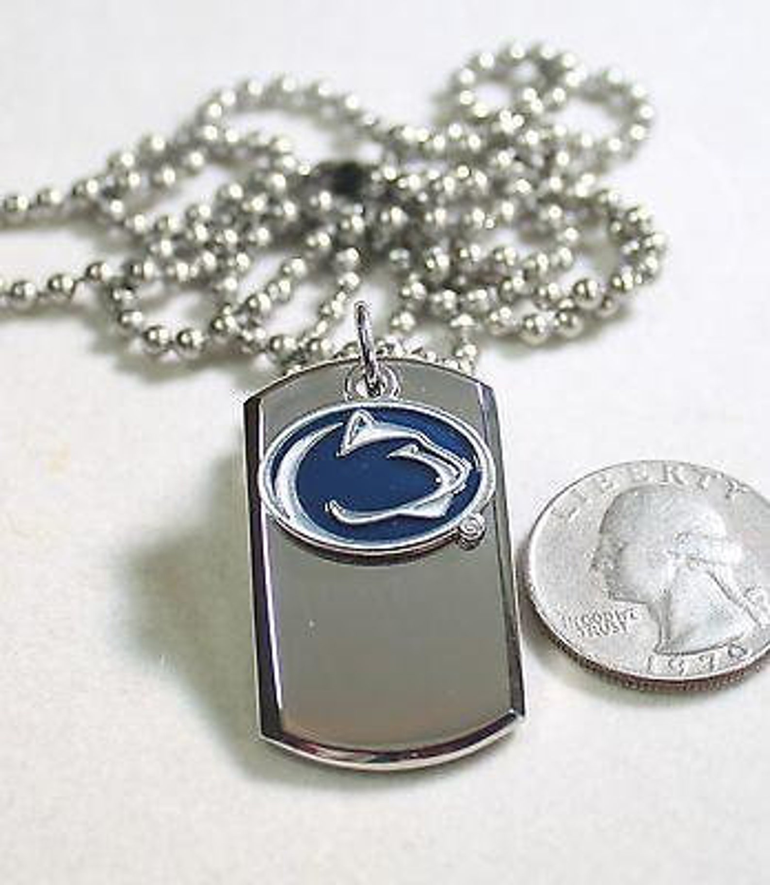 Penn State Logo Stainless Steel Dog Tag Necklace 3d Ball Chain - Etsy