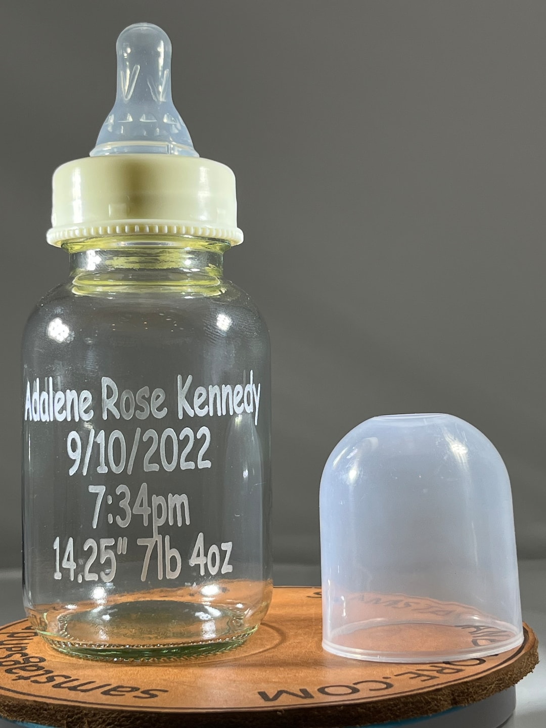 Custom Sandcarved Glass Baby Bottle Celebration Memory Milestone New ...