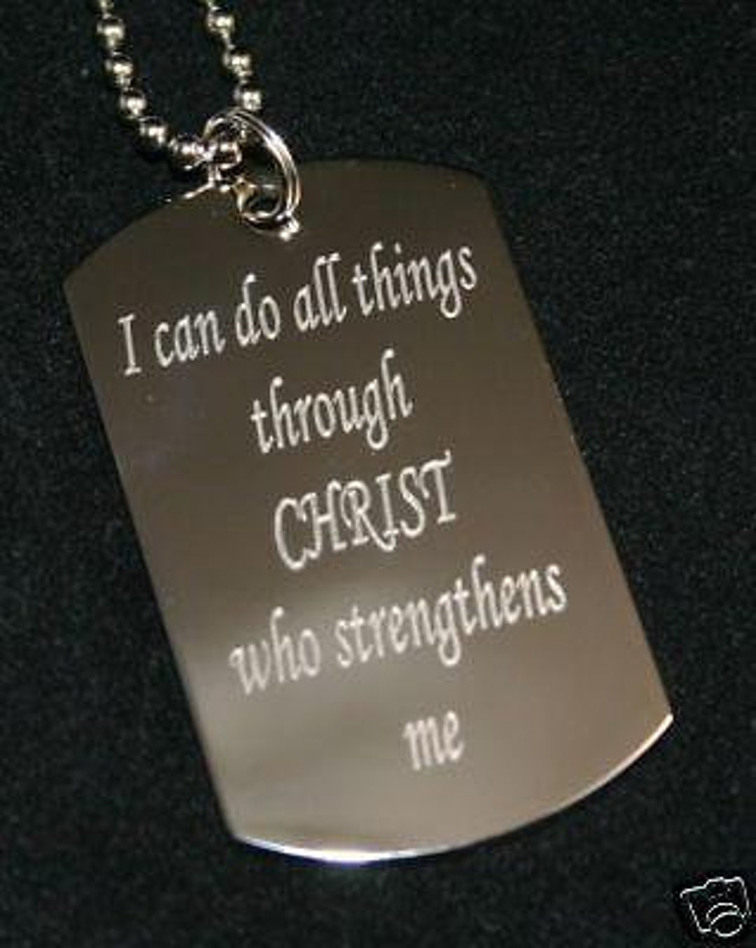 I Can Do All Things Through Christ Dog Tag Necklace Stainless Steel - Etsy