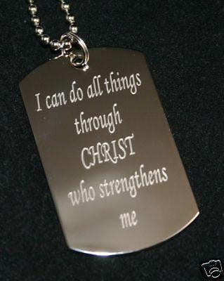 I Can Do All Things Through Christ Dog Tag Necklace Stainless Steel - Etsy
