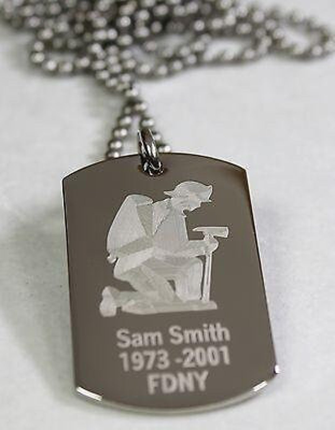 Personalized Firefighter Dog Tag Necklace Stainless Steel Free ...