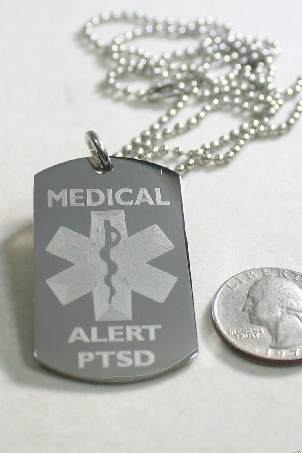 Medical Alert PTSD Dog Tag Necklace - Etsy
