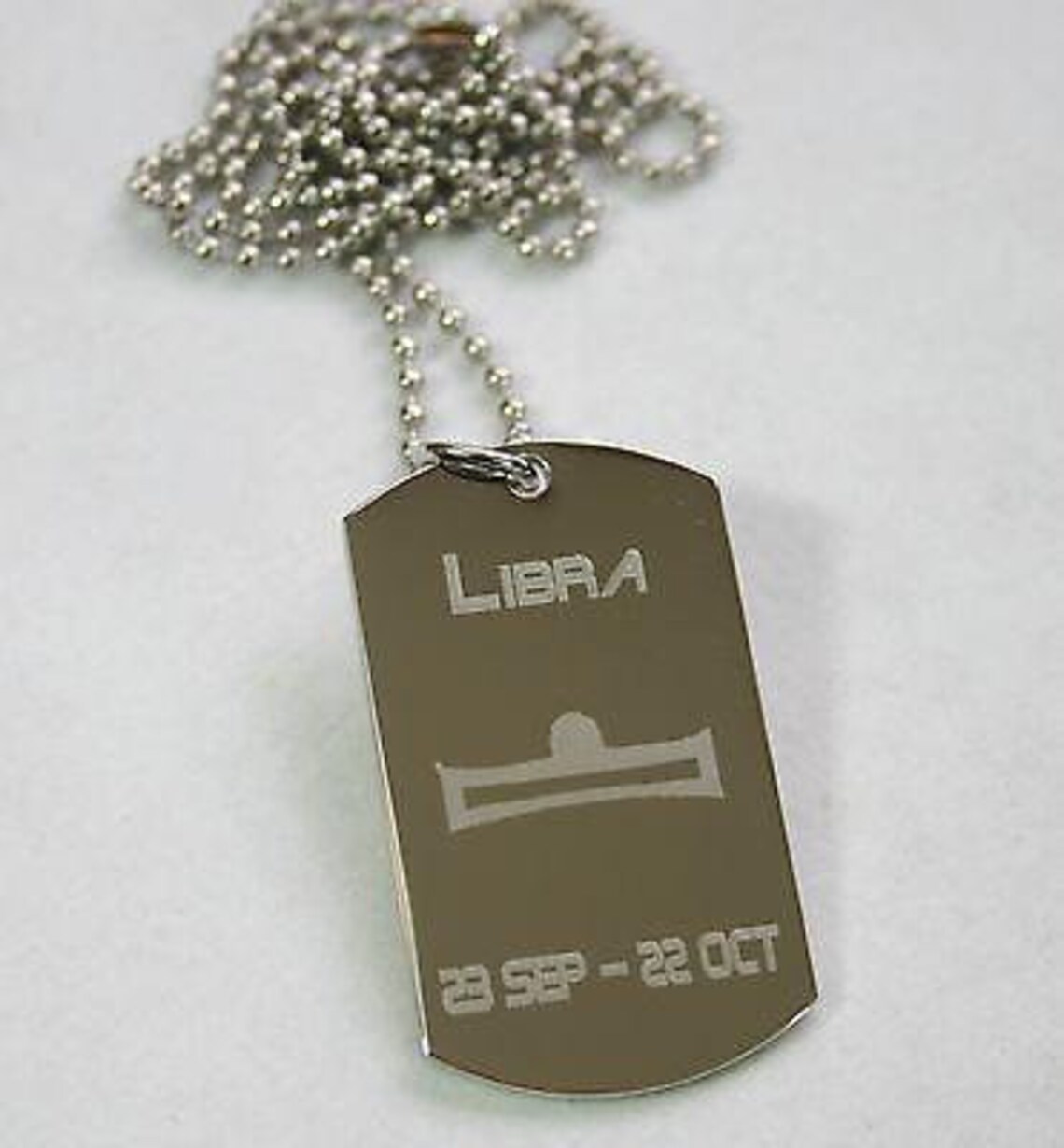 Libra Zodiac Sign Traits Dog Tag Necklace Pendant Stainless Steel - Etsy