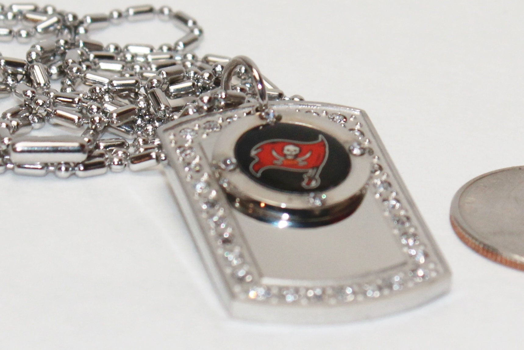Tampa Bay Buccaneers Bucs CZ Bling Dog Tag Necklace Cubic | Etsy