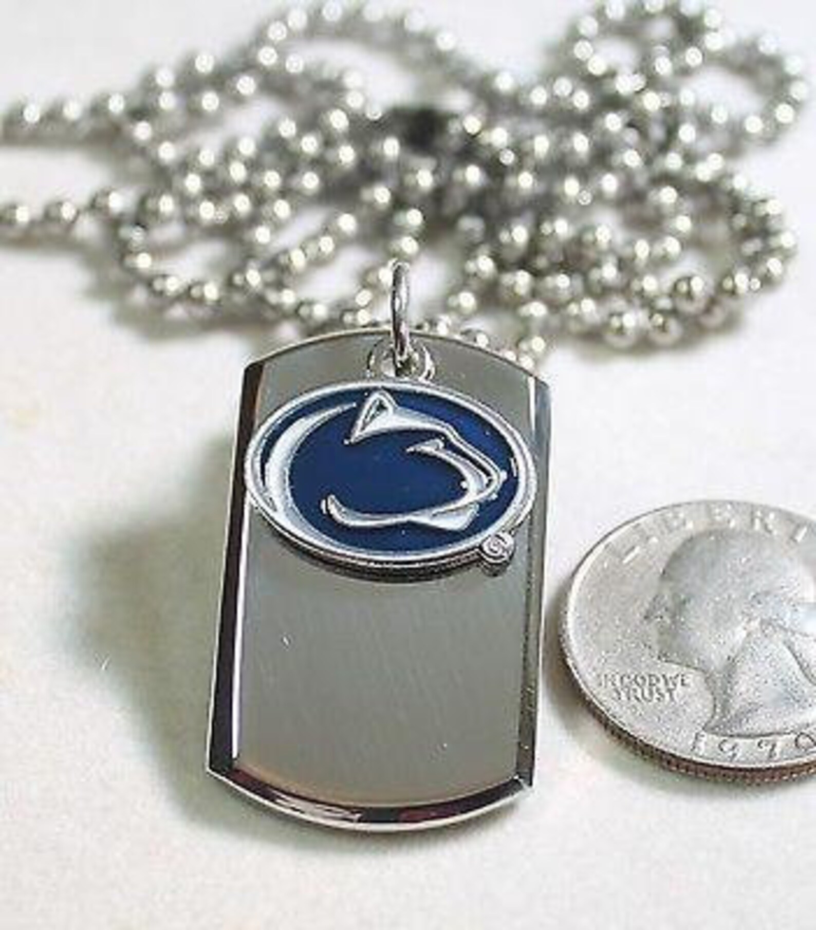 Penn State Logo Stainless Steel Dog Tag Necklace 3d Ball Chain - Etsy