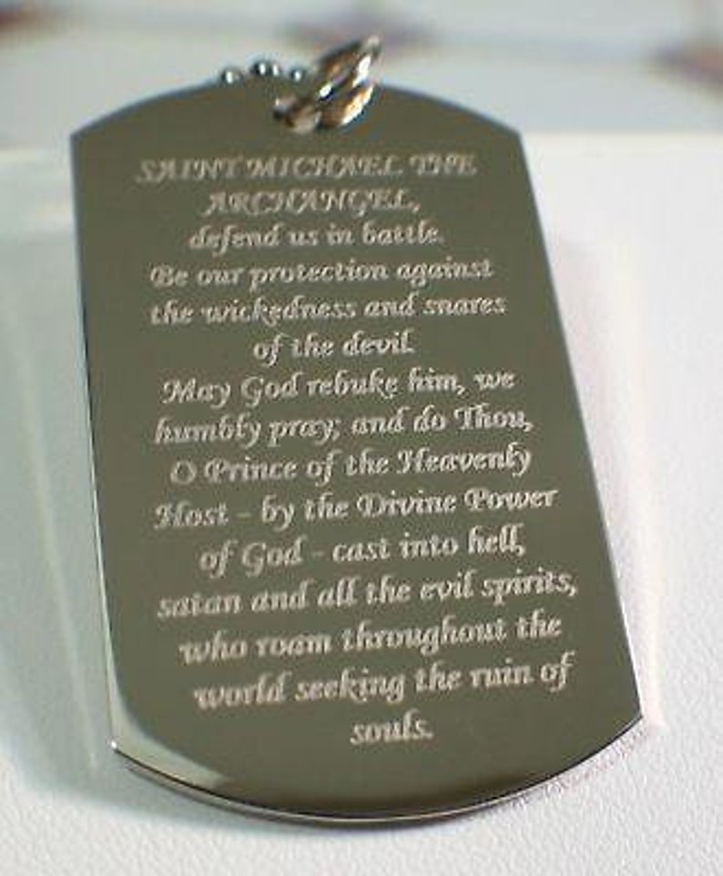 Prayer to St. Michael, Cross 2s Dog Tag Necklace Stainless Steel - Etsy