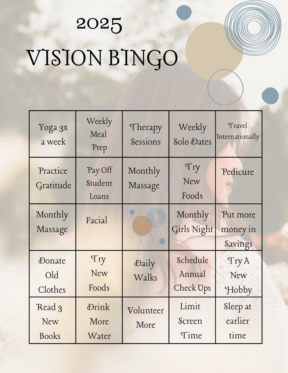 2025 Vision Board Bingo L Vision Board L Bingo Template L Bingo L ...