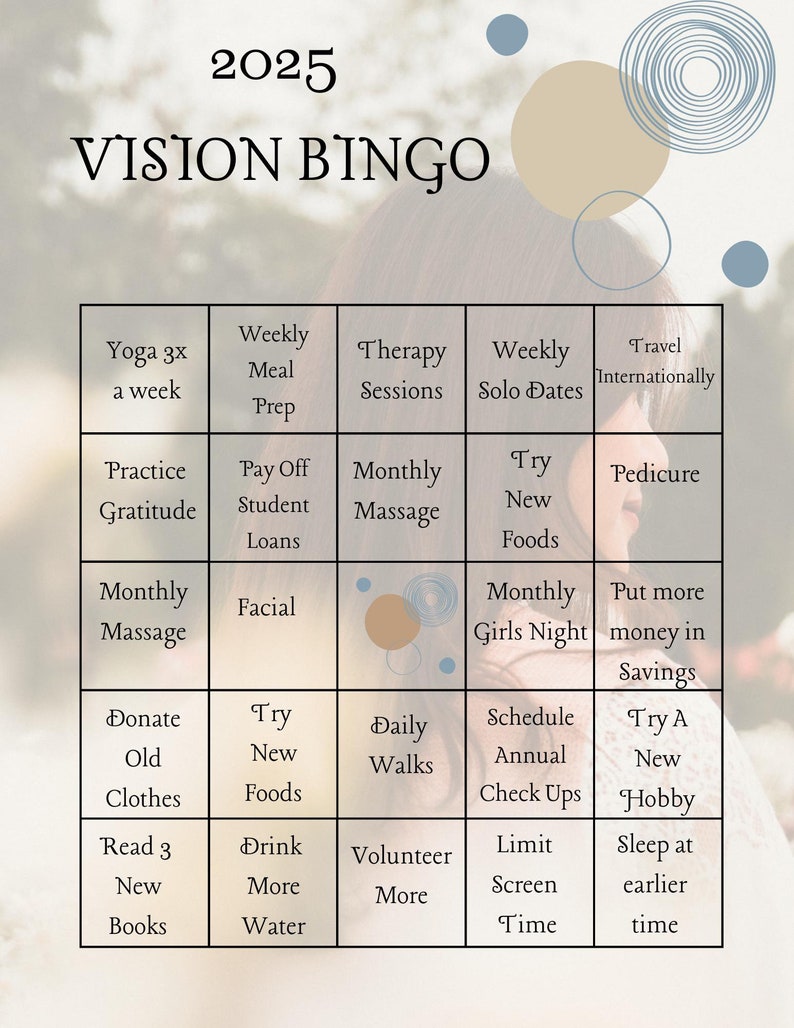 2025 Vision Board Bingo L Vision Board L Bingo Template L Bingo L ...