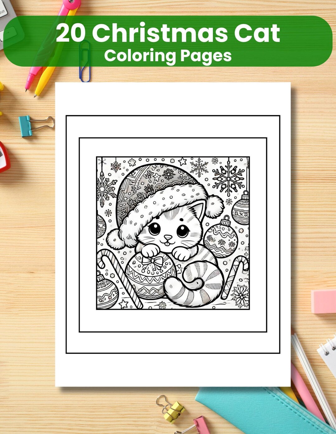 Cat Coloring Pages L 20 Cat Christmas Coloring Pages L Seasonal ...