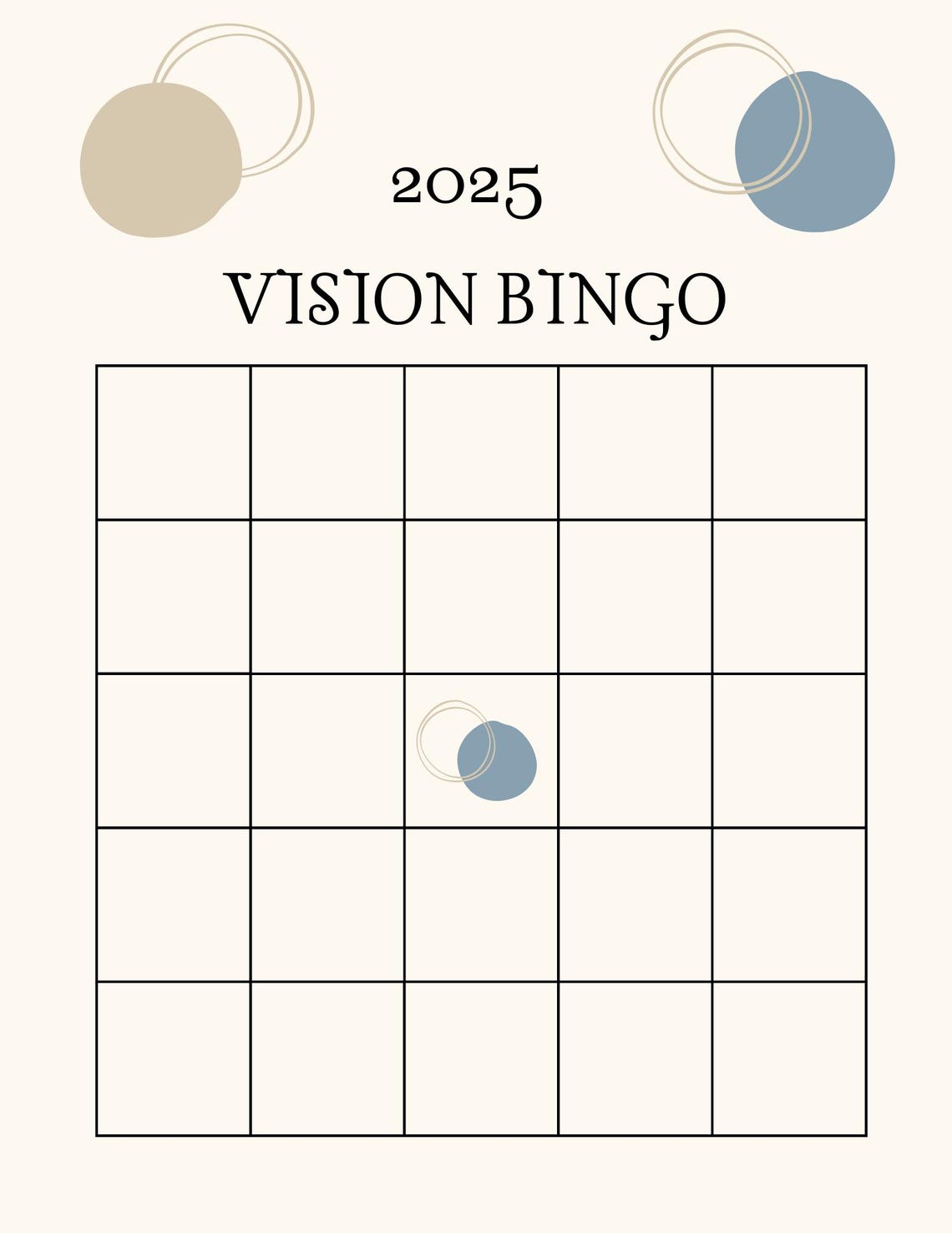 2025 Vision Board Bingo L Vision Board L Bingo Template L Bingo L ...