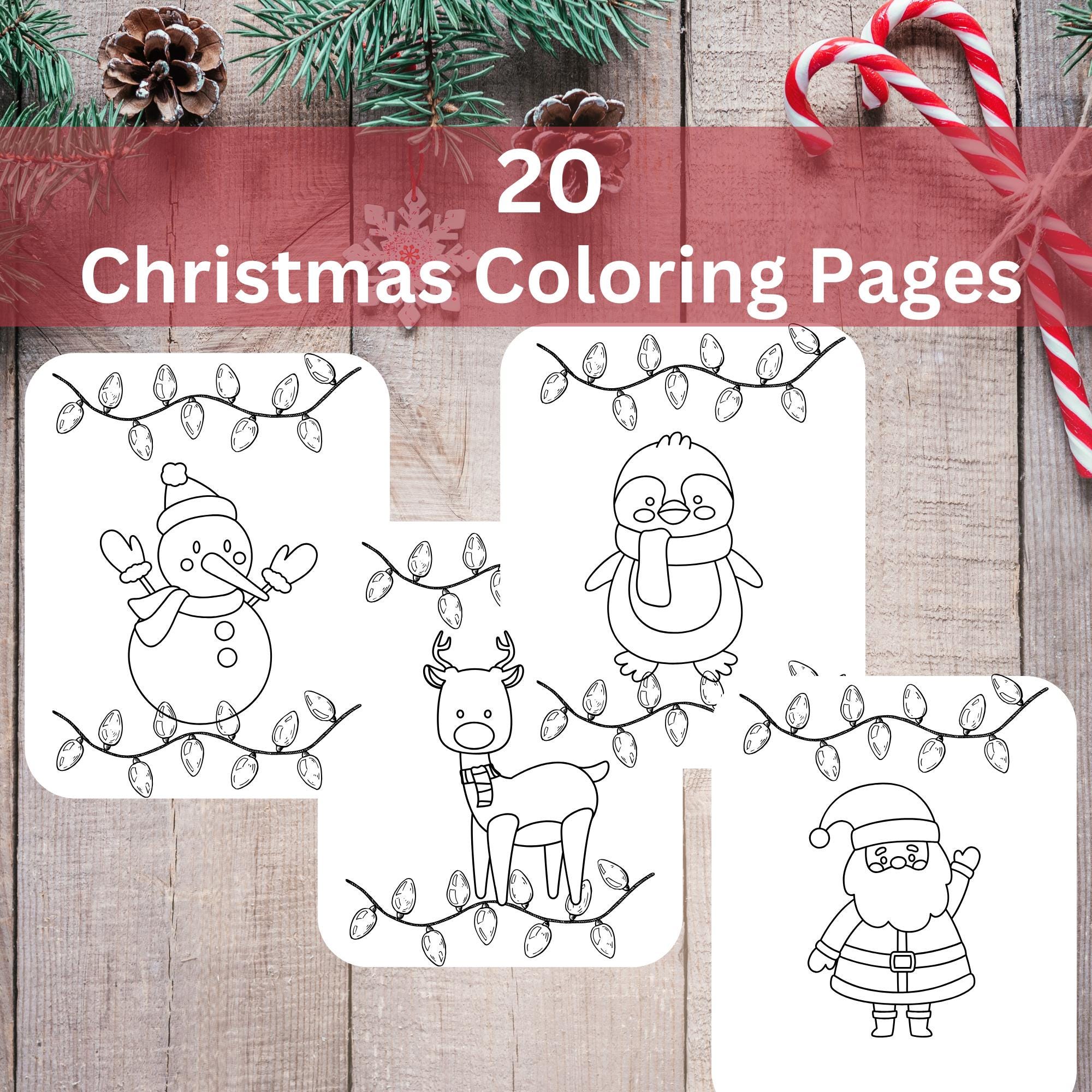 20 Christmas Coloring Pages L Easy Coloring L Coloring Pages L PDF ...