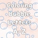 Printable Bubble Letters A-Z | Upper & Lowercase Coloring Pages | 52 ...