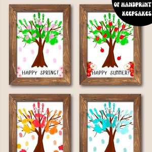Four Seasons Handprint and Fingerprint Keepsake Printable, Preschool ...
