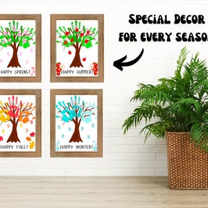 Four Seasons Handprint and Fingerprint Keepsake Printable, Preschool ...