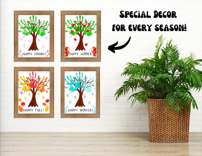 Four Seasons Handprint and Fingerprint Keepsake Printable, Preschool ...