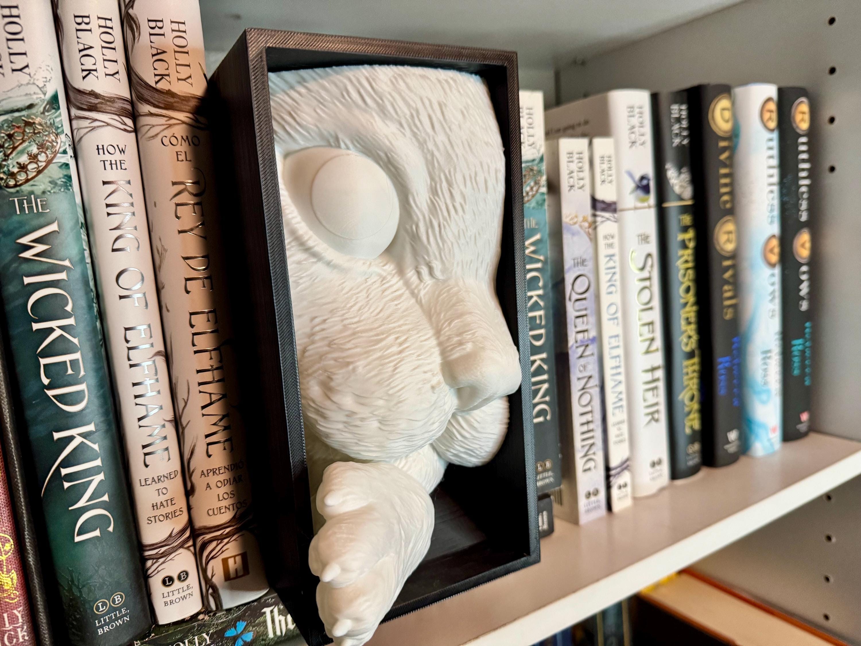 Cat Book Nook 3D Printed Art, Bookshelf Insert, - Etsy