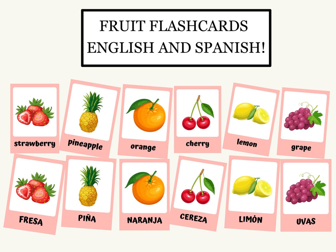 Bilingual Flashcards, English Spanish Flashcards, Spanish Learning ...