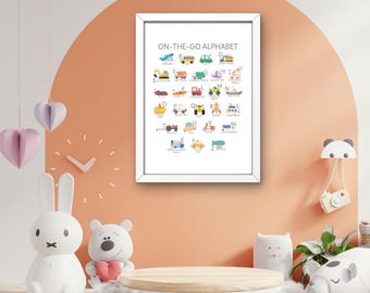 Transportation Alphabet Poster, Printable Vehicle ABC, Printable Wall ...