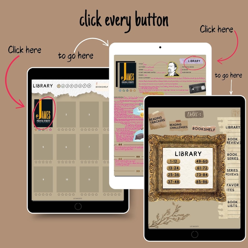 Reading Journal, Digital Reading Log, Book Tracker, Reading List ...