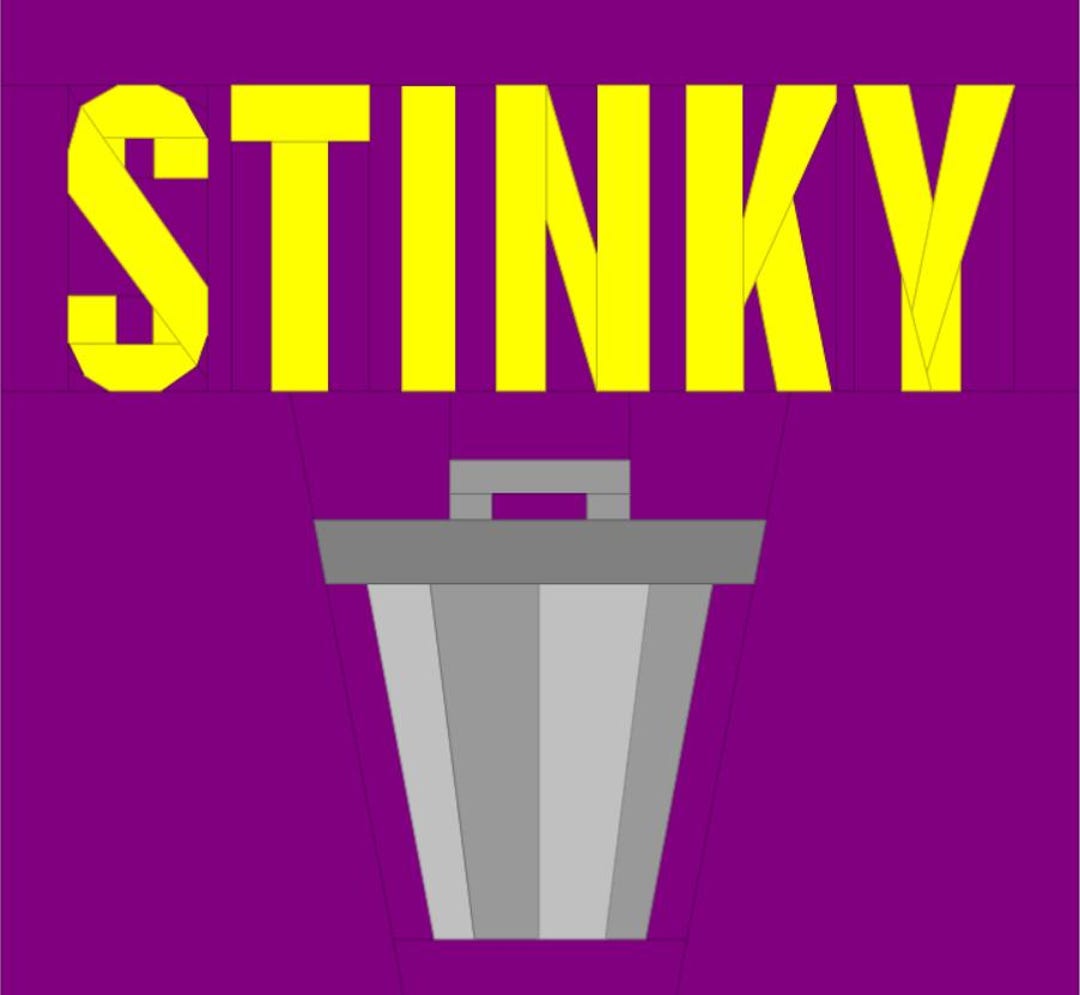 Stinky Trash Can FPP Quilt Block Pattern | Funny Gen Z Quilt (digital ...