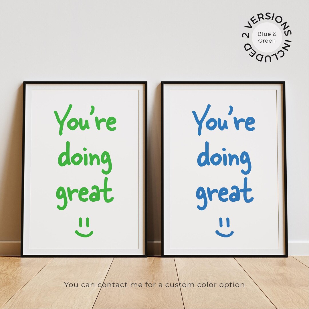 You're Doing Great | Reminder Printable Wall Art | Cute Room Decor ...