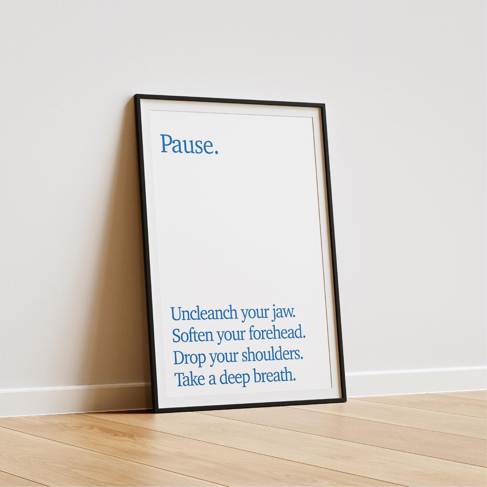 Pause & Breathe | Relaxing Printable Wall Art | Calming Quote Poster ...